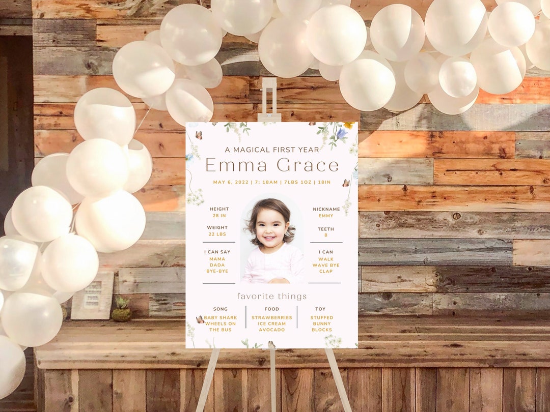 Baby Milestone Sign for First Birthday Sign Shes Magic That One Bday ...