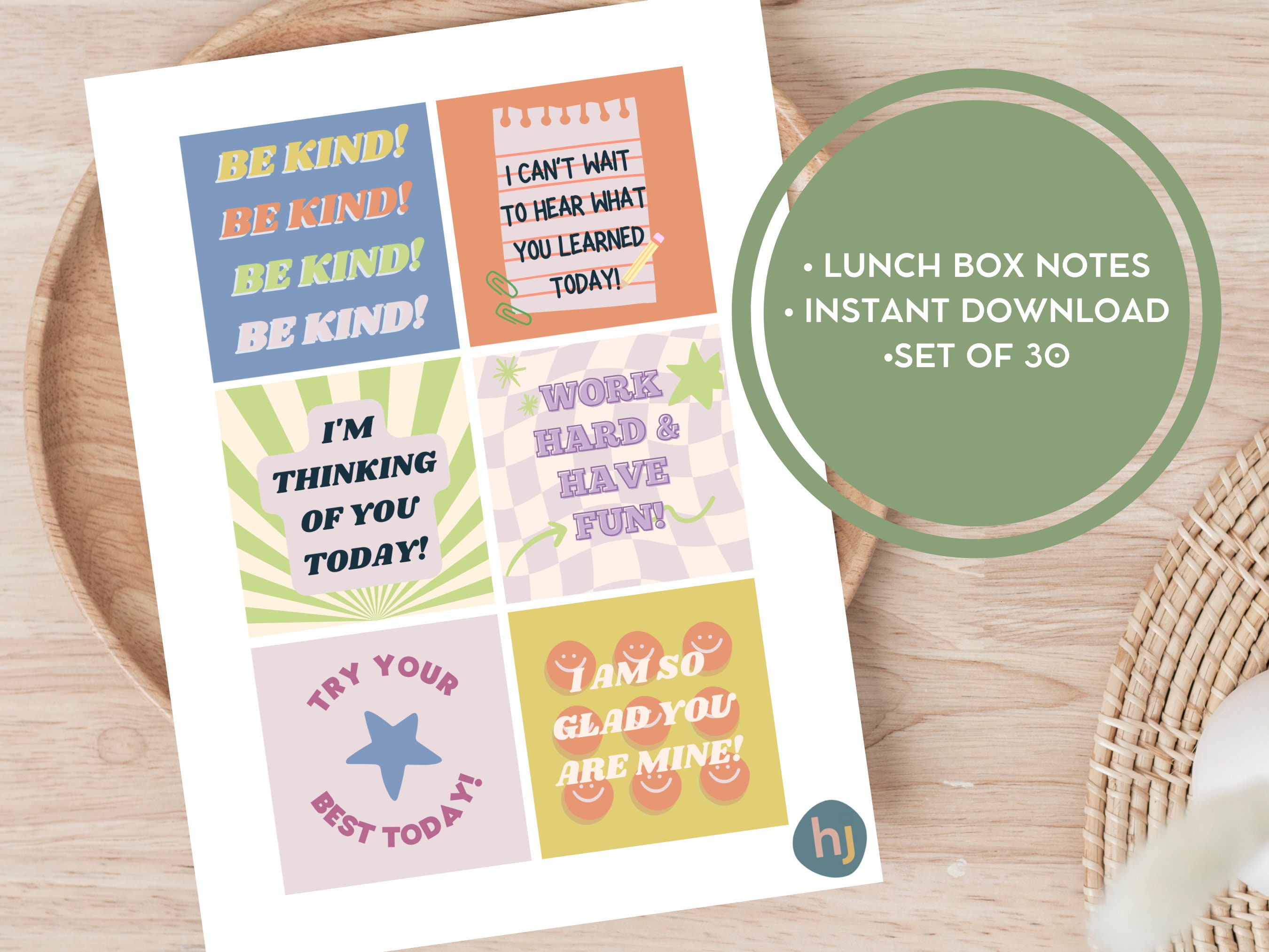 Back to School Lunch Notes Printable Instant Download Back to School ...