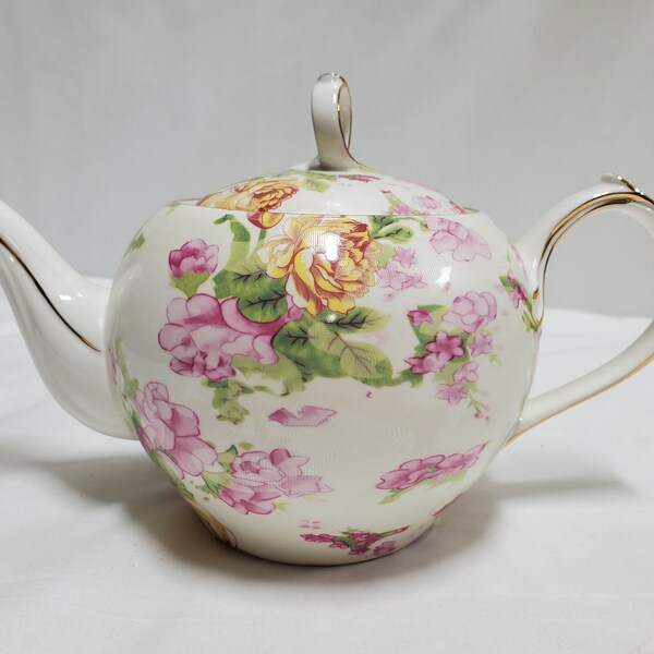 Pink Rose Teapot - Etsy