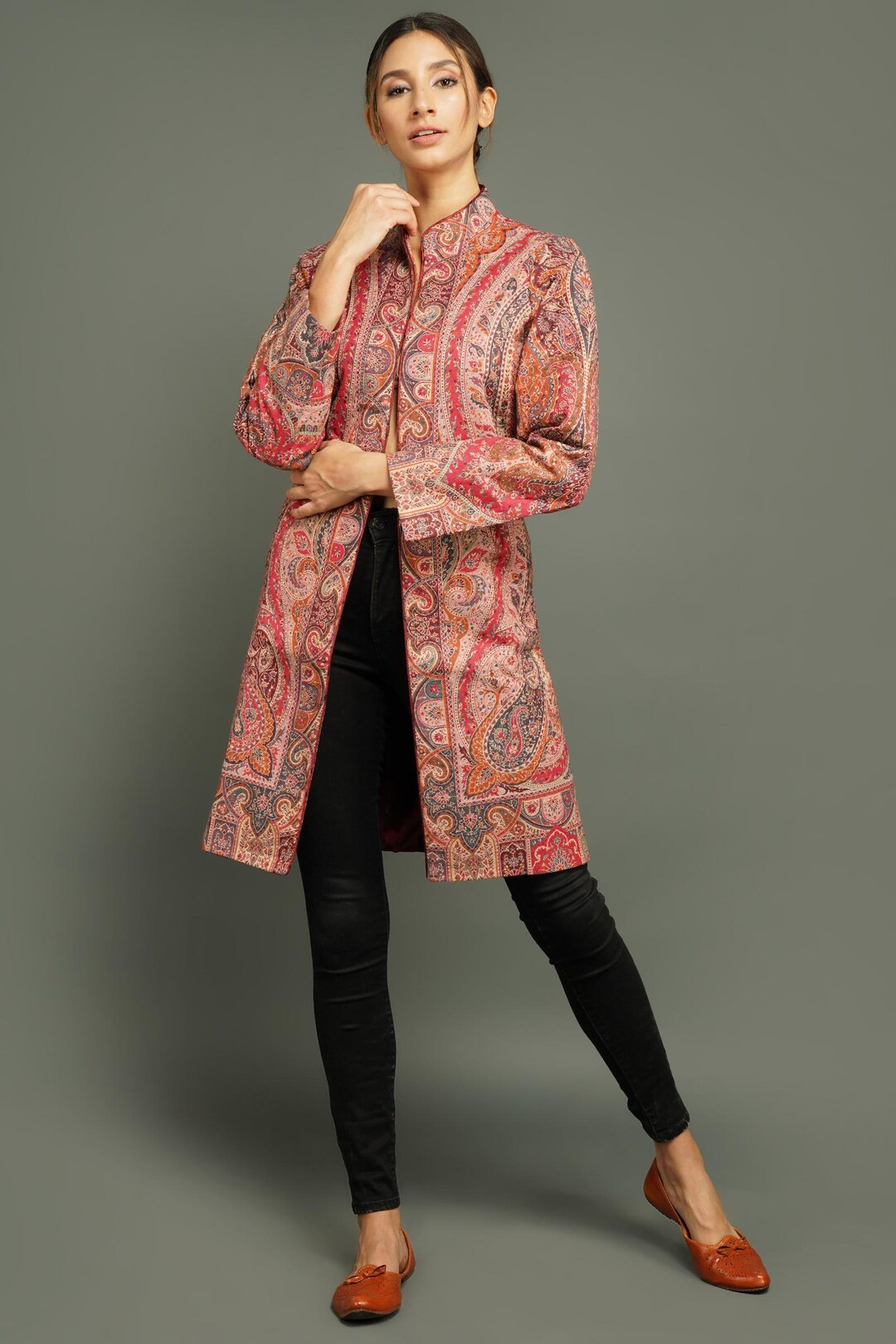Handmade Pashmina Long Coat for Women – Vintage Paisley Jacket, Luxury ...
