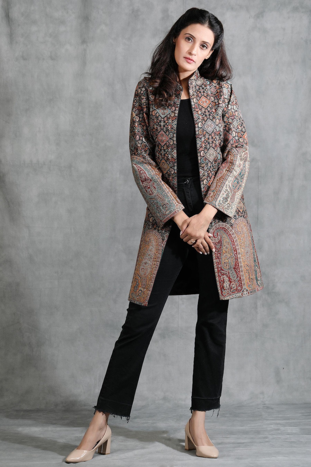 Handmade Pashmina Full Coat – Paisley Design, Luxurious Winter ...