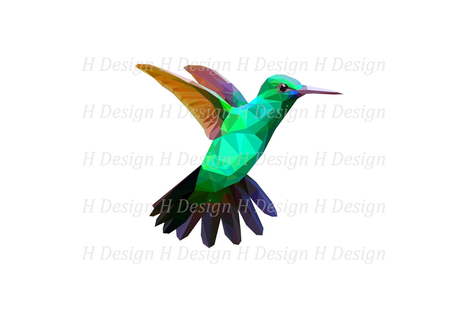 Polígonos Colorido Colibrí resina cristalina BROCHE - Etsy España