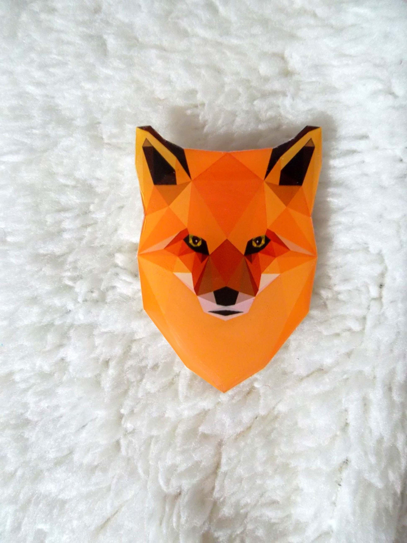 FOX Crystal Resin BROOCH Fox Pin Original Polygons Designed - Etsy UK