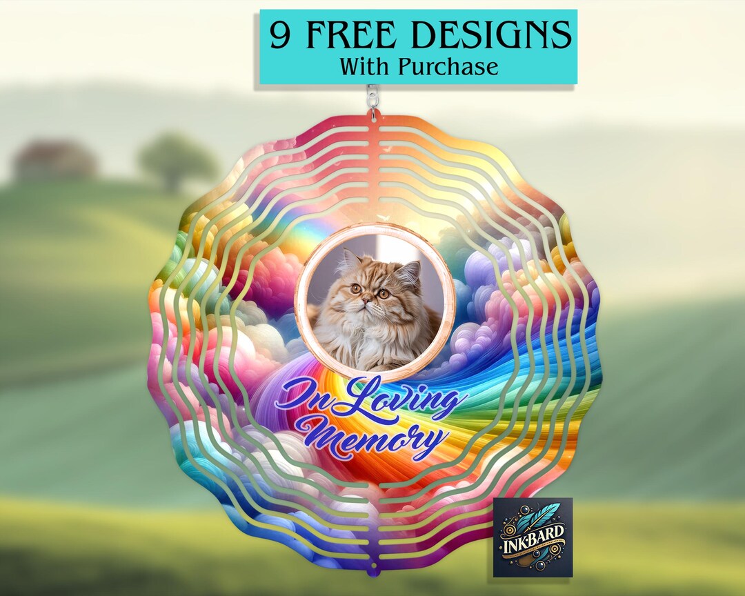 In Loving Memory Memorial Pet Rainbow Bridge Your Photo Windspinner ...
