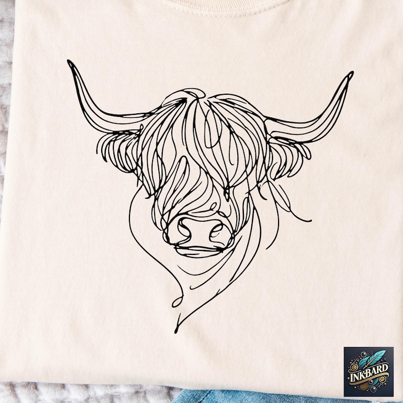Cow Line Art Tshirt - Etsy