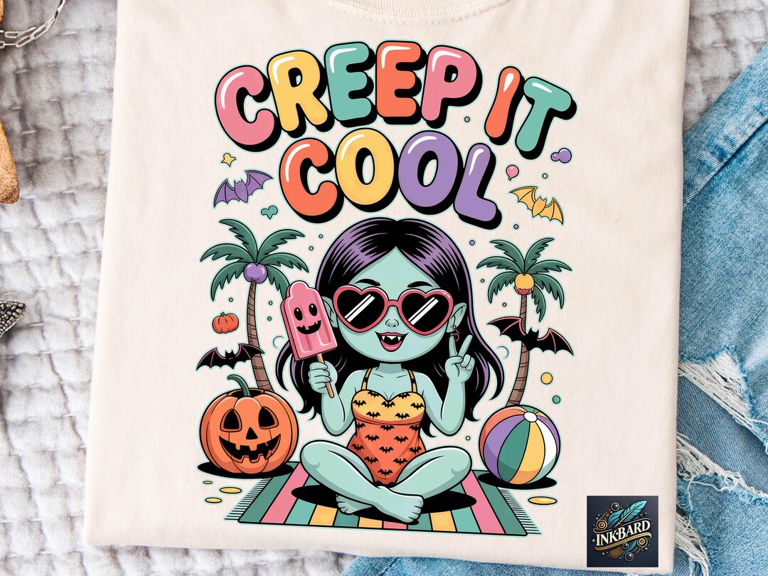 Creep It Cool Zombie Girl Cute Ice Cream Funny Summer Halloween Vibes ...