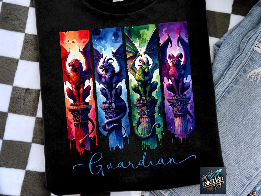 Gargoyles Guardian Gothic Happy Halloween Sublimation Shirt Design ...