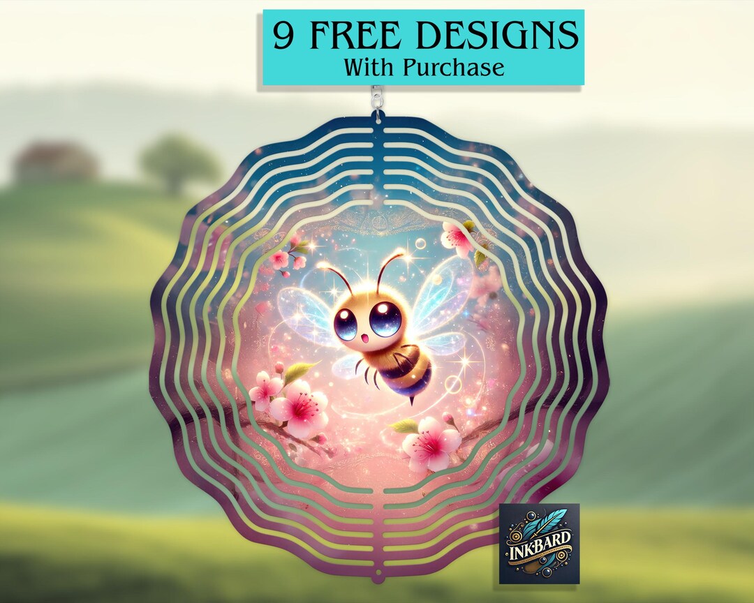 Cute Happy Cartoon Bumble Bee Floral Sunflower Spring Summer Wind ...