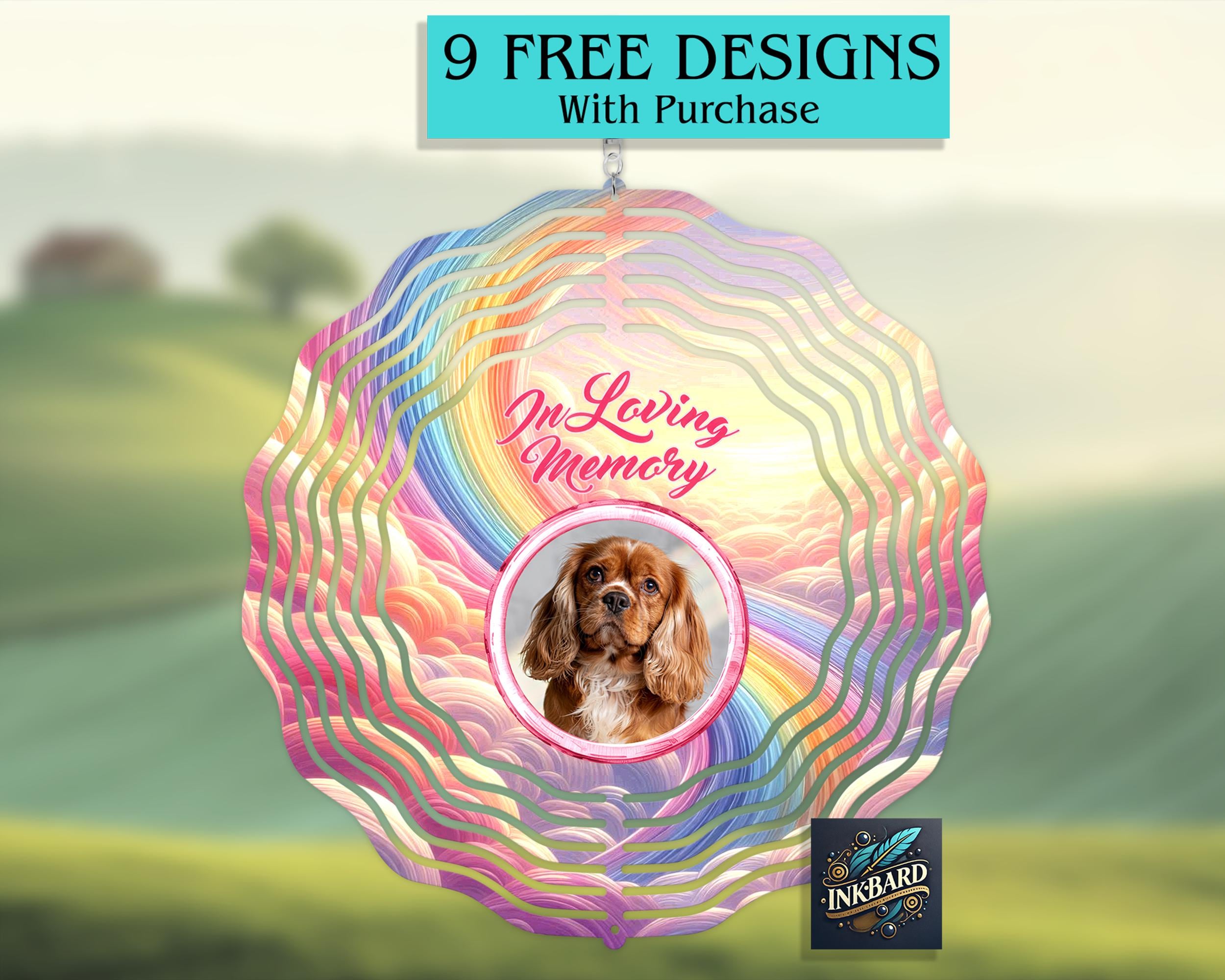 In Loving Memory Memorial Pet Rainbow Bridge Your Photo Windspinner ...