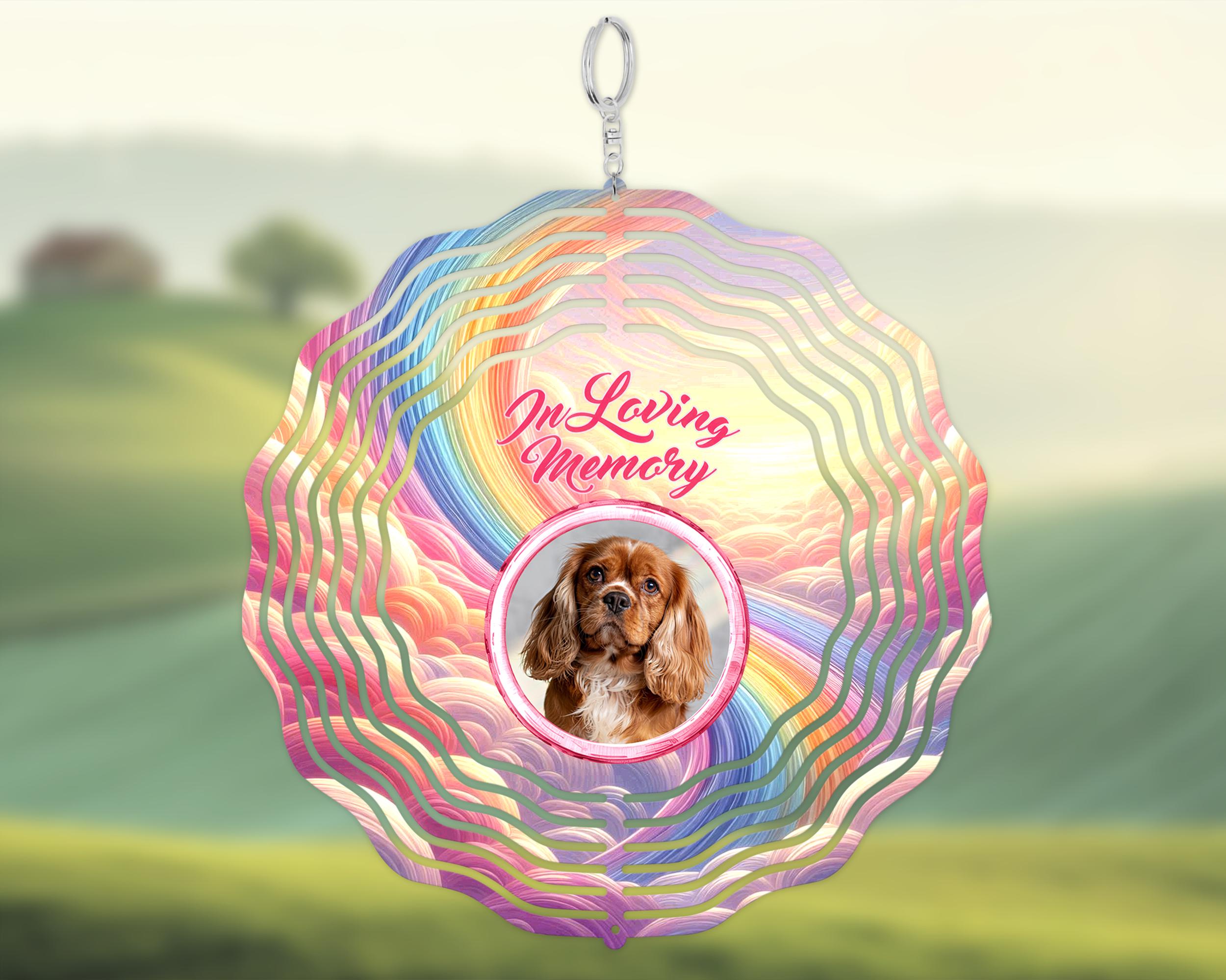 In Loving Memory Memorial Pet Rainbow Bridge Your Photo Windspinner ...