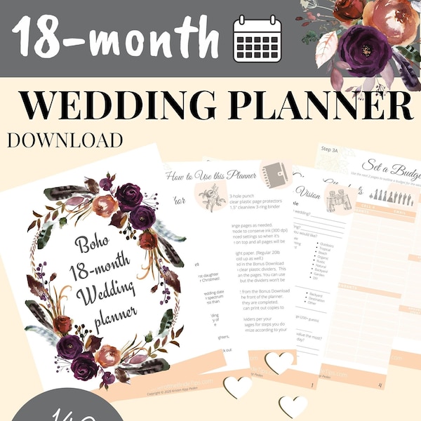 18 Month Planner - Etsy