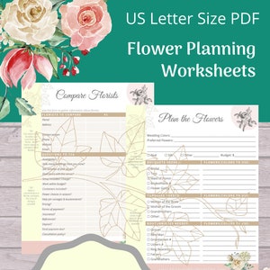 Wedding Flower Planning Worksheets/ Checklists for Wedding Planner ...
