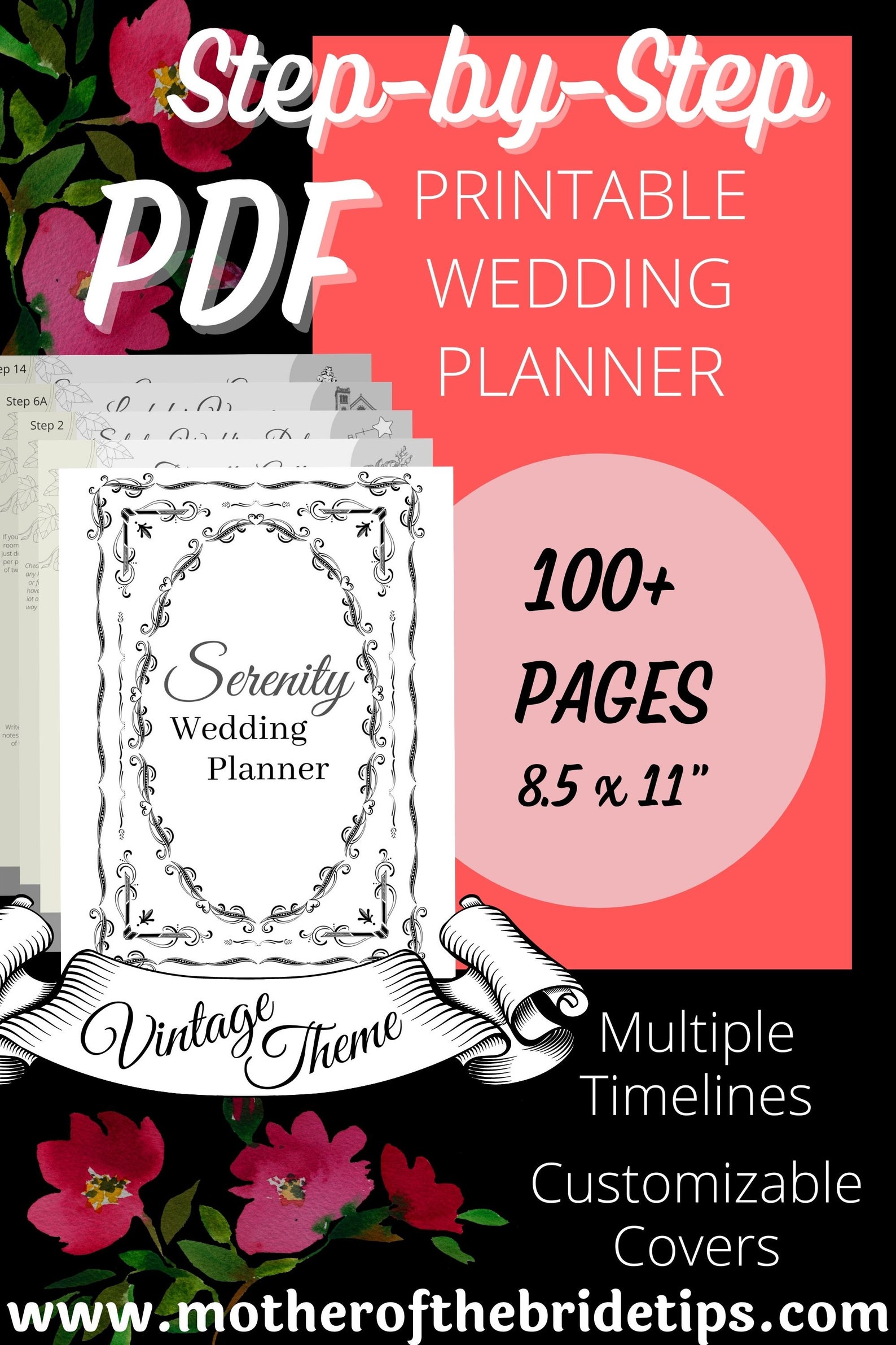 Step-by-step Wedding Planner Printable / Mother of the Bride Wedding ...