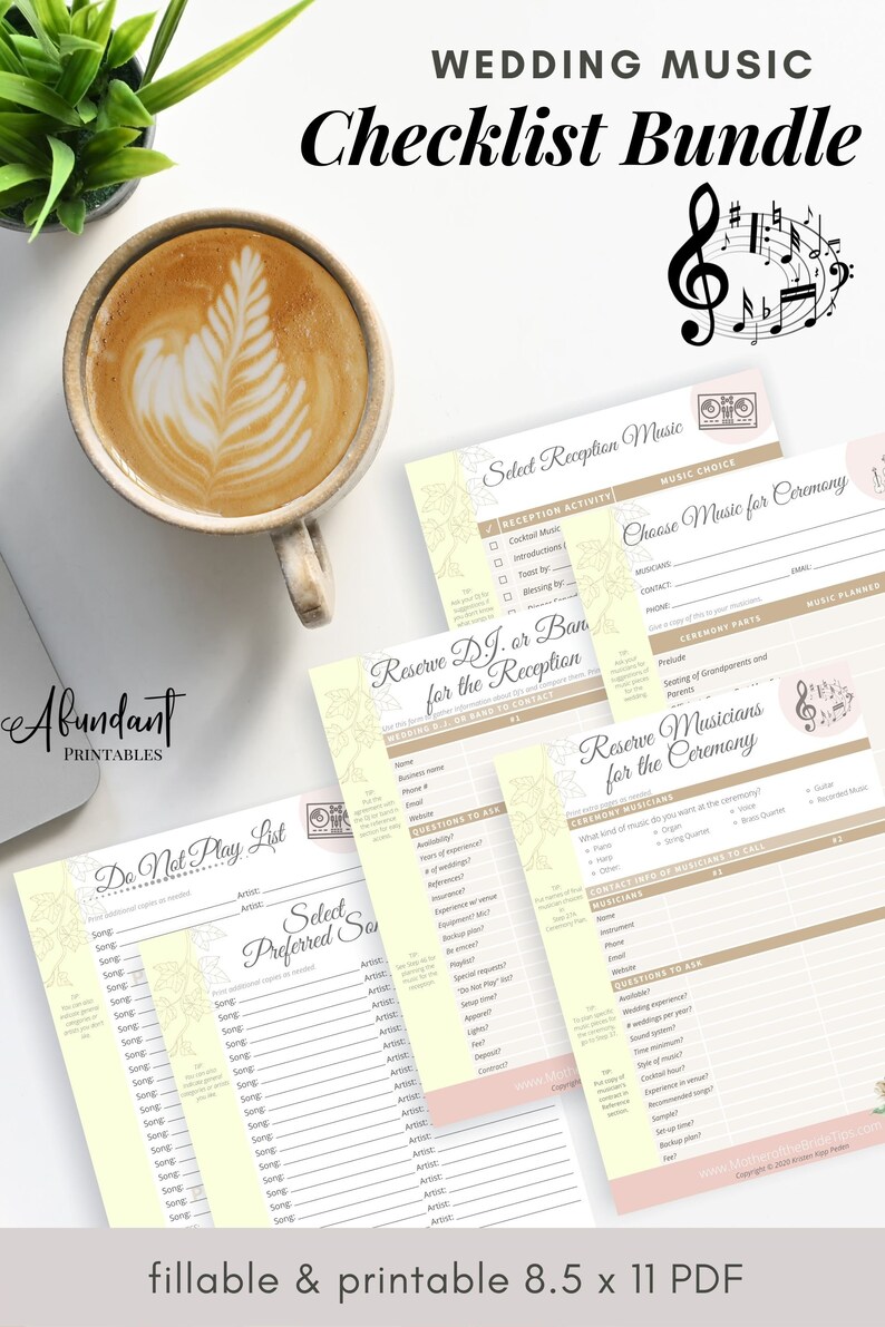 Wedding Music Checklist Bundle / Wedding Music Playlist / Wedding ...