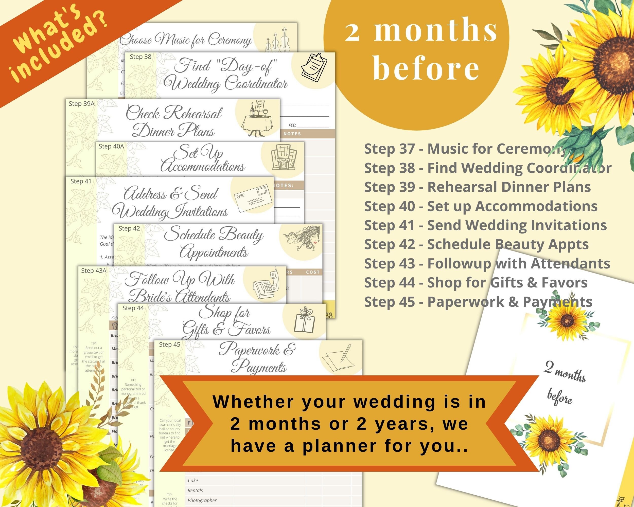 9 to 10-month Wedding Planner Printable / Ultimate Wedding Plan ...