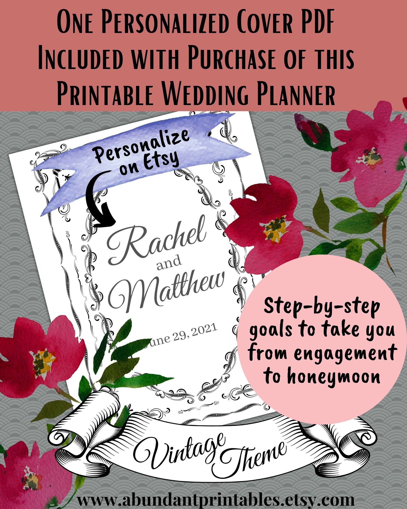 Step-by-step Wedding Planner Printable / Mother of the Bride Wedding ...
