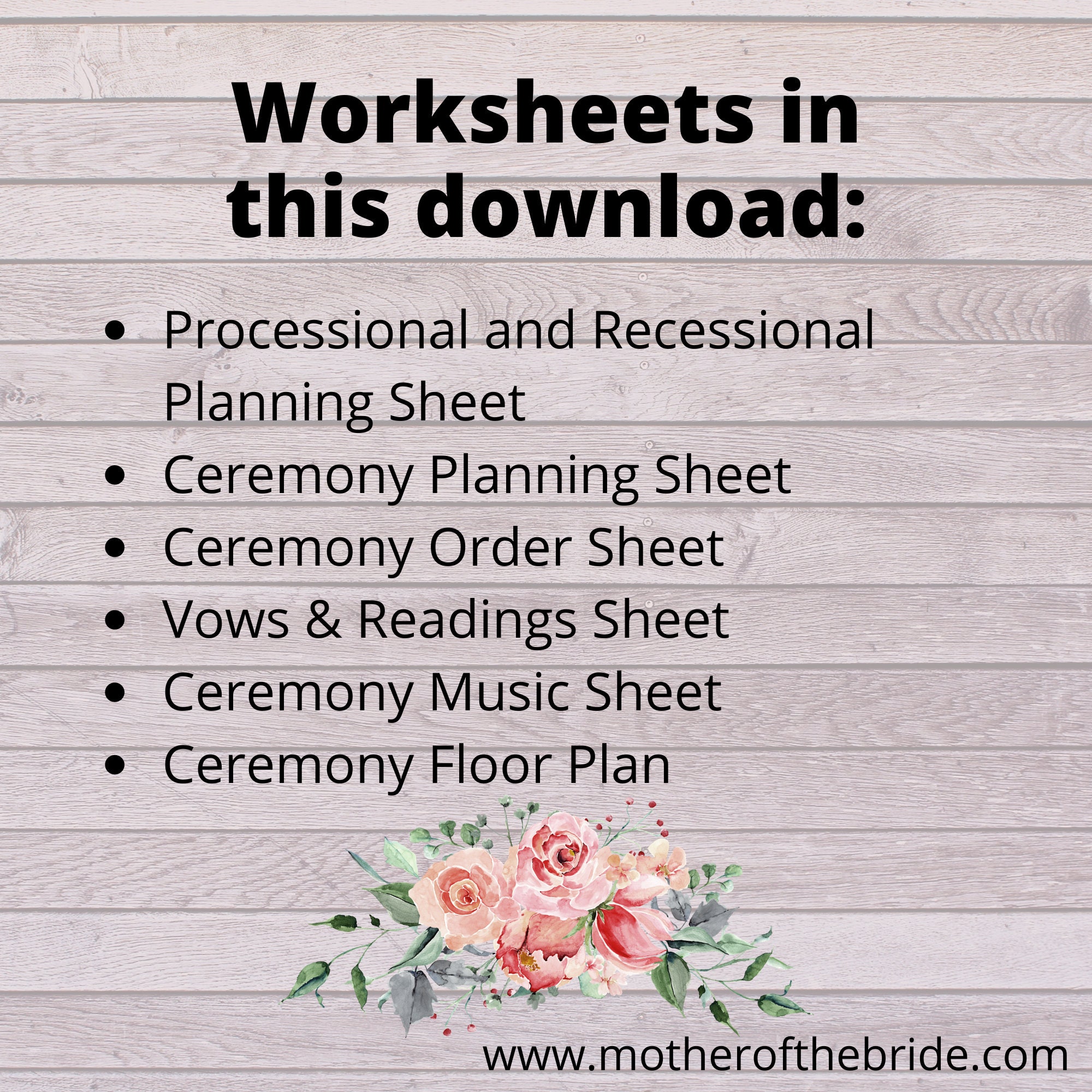 Wedding Ceremony Planning Worksheets - Wedding Ceremony Folder ...
