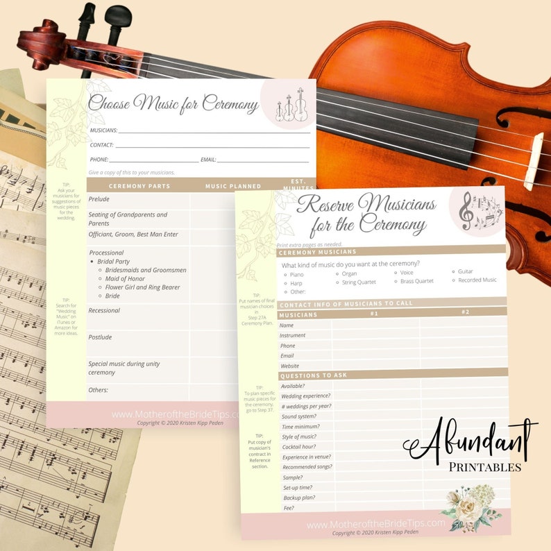 Wedding Music Checklist Bundle / Wedding Music Playlist / Wedding ...