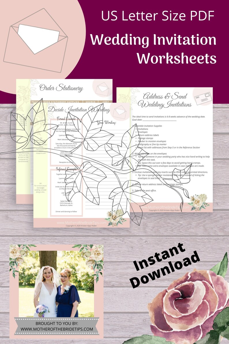 Wedding Invitation Worksheets - Etsy