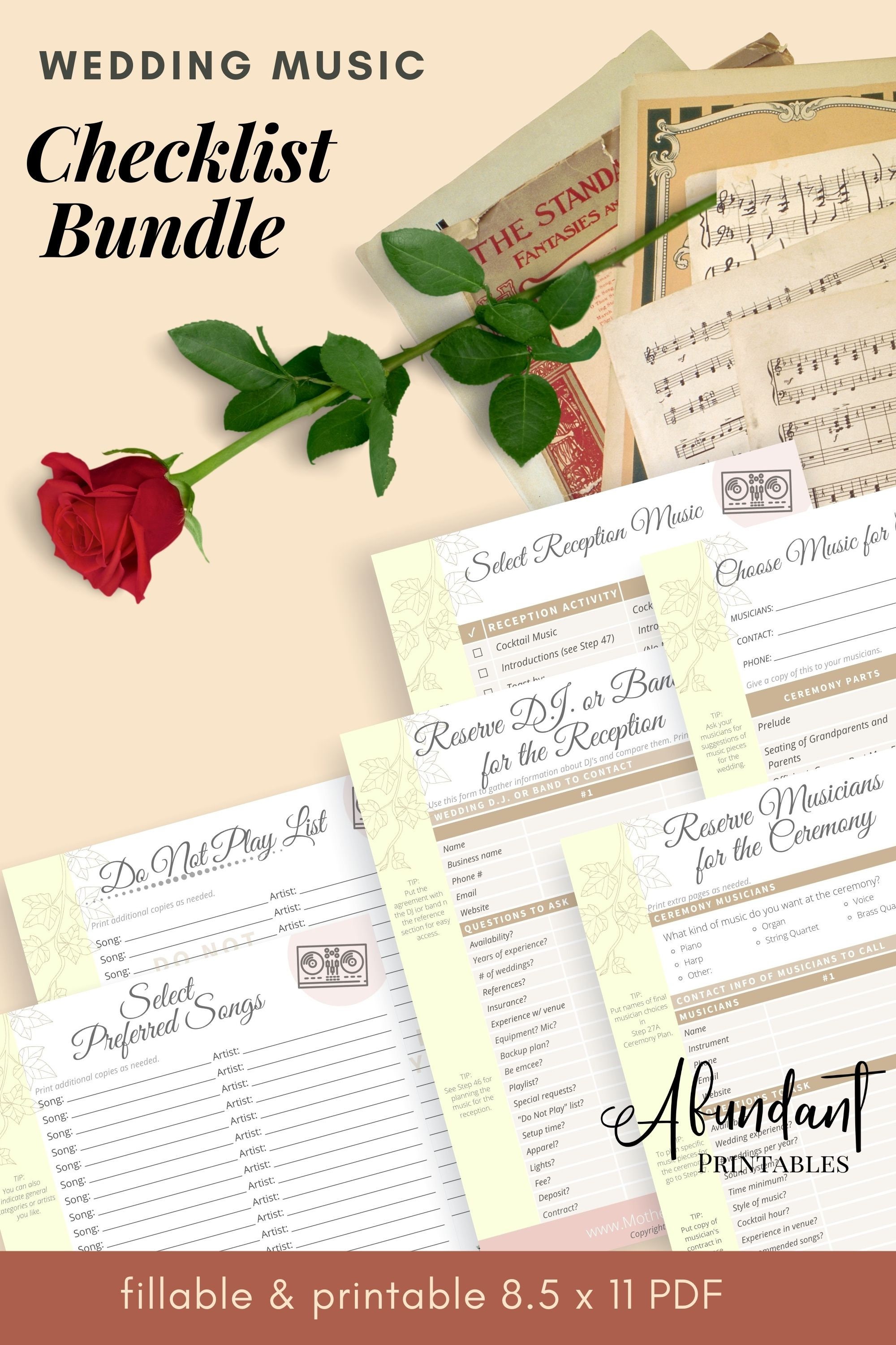 Wedding Music Checklist Bundle / Wedding Music Playlist / Wedding ...