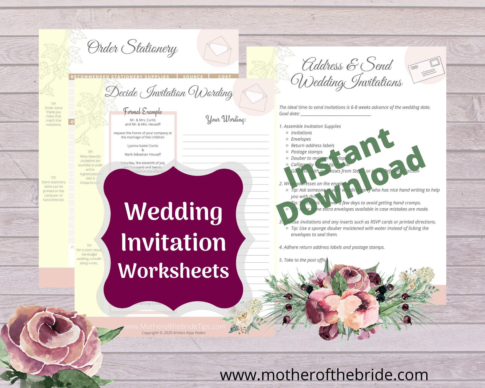Wedding Invitation Worksheets - Etsy