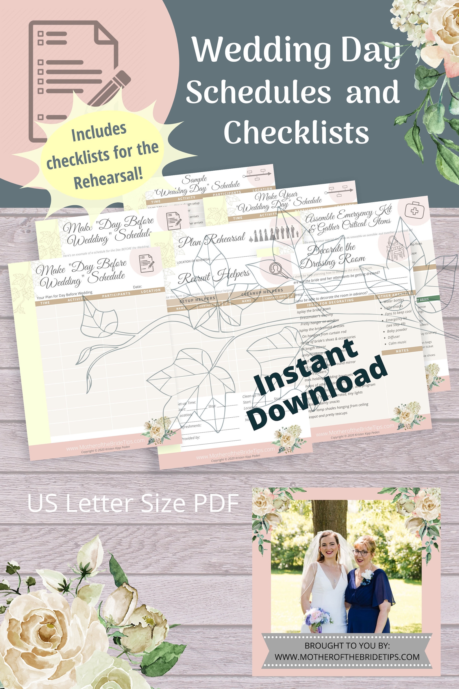 Wedding Day Checklist PDF Bundle to Print for Your Wedding - Etsy