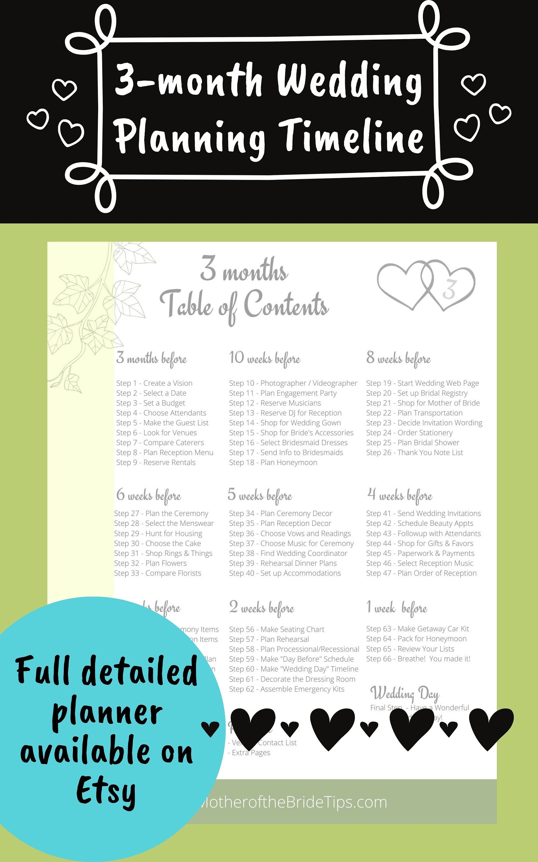 3-month Wedding Planner Printable Printable Wedding Planner Pages ...