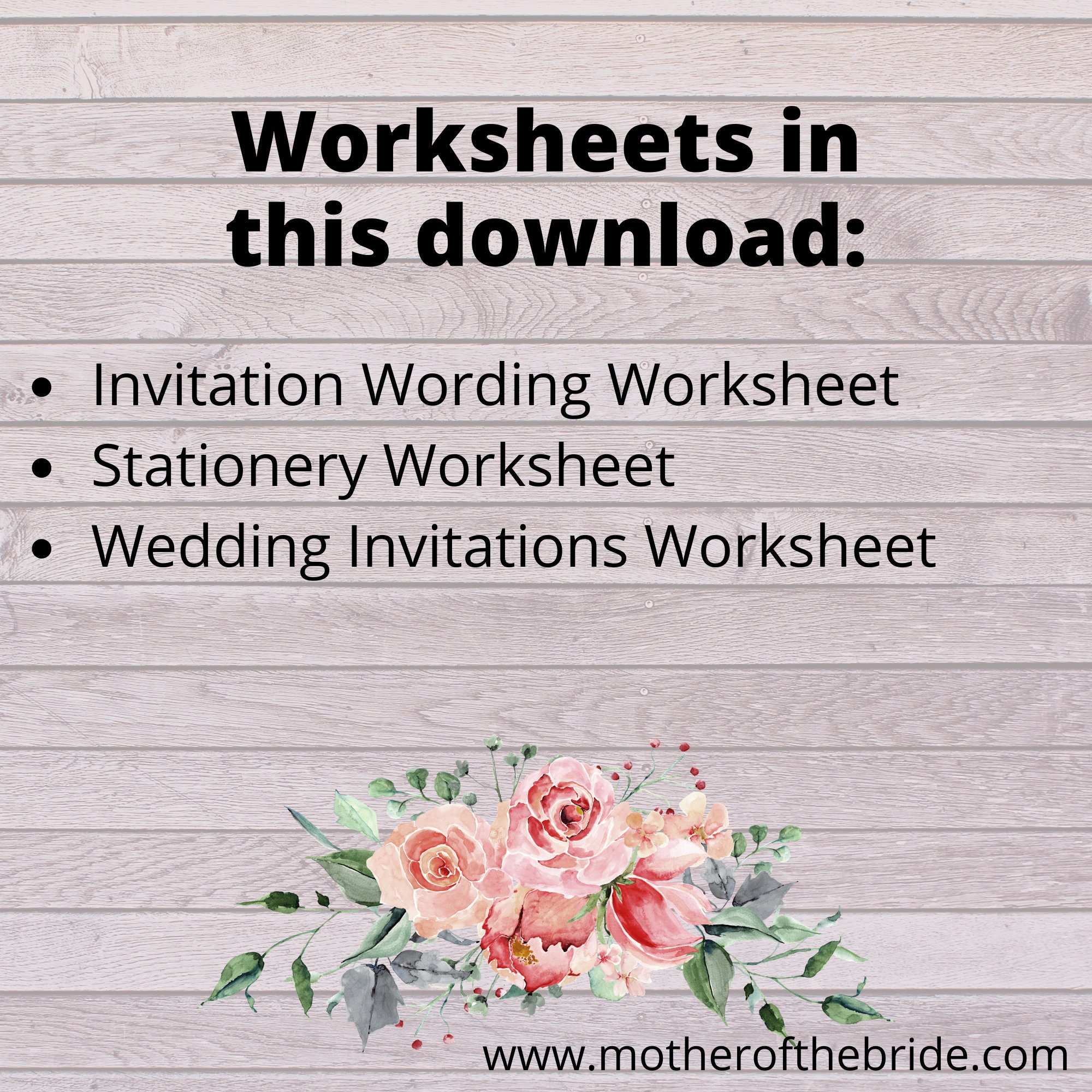 Wedding Invitation Worksheets - Etsy