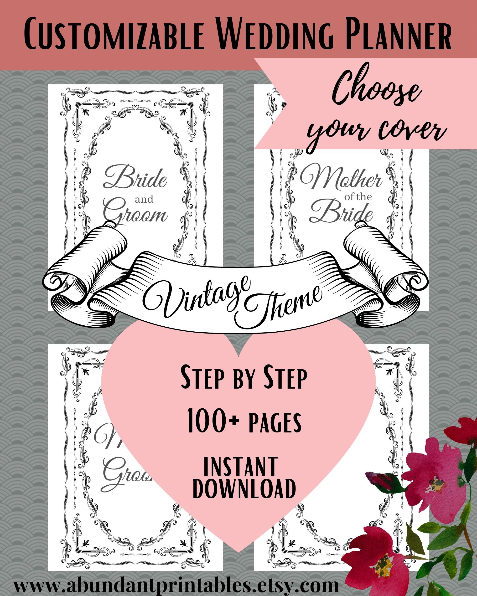Step-by-step Wedding Planner Printable / Mother of the Bride Wedding ...