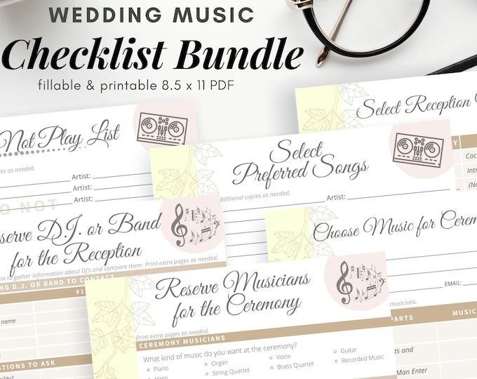 Wedding Music Checklist Bundle / Wedding Music Playlist / Wedding ...
