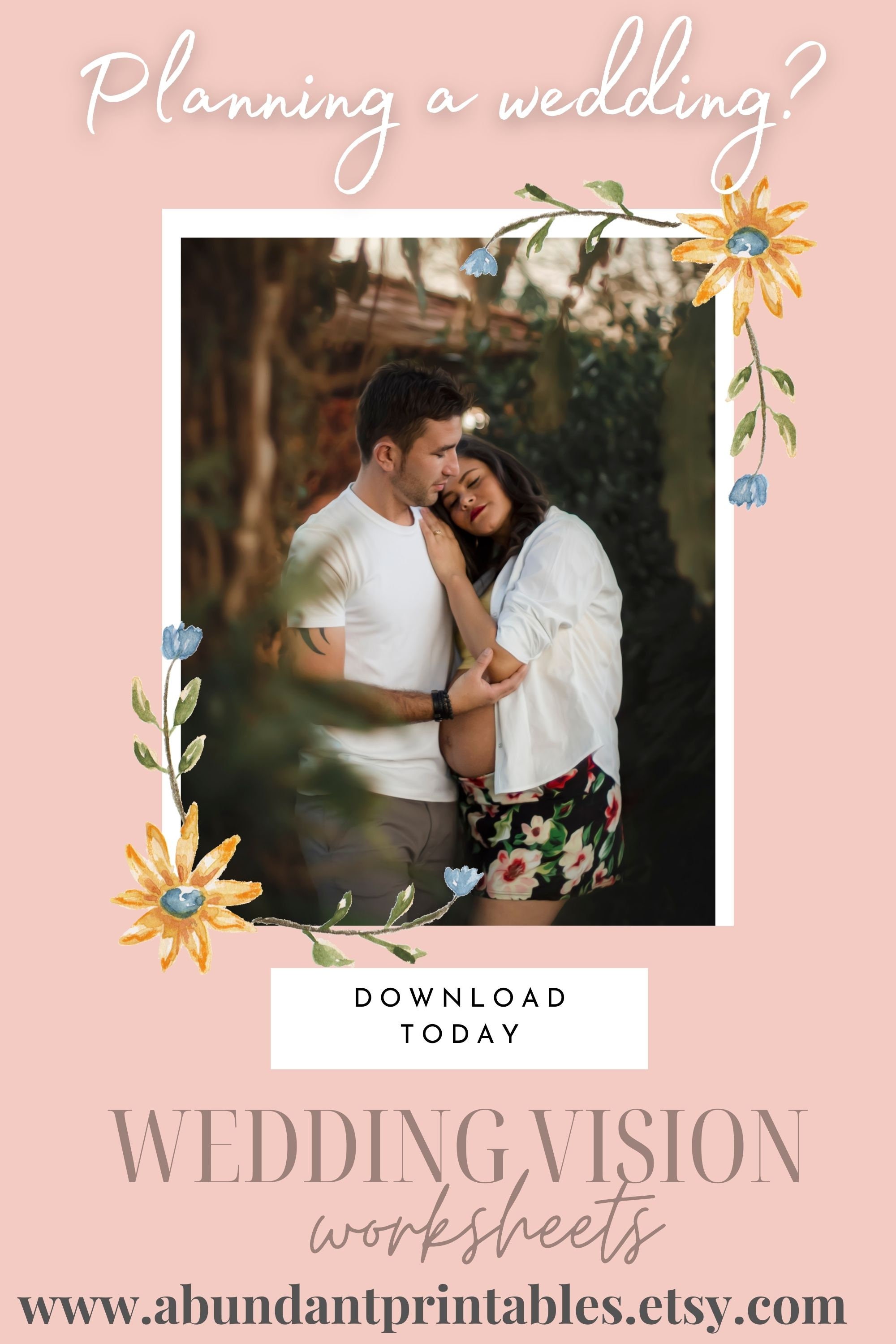 Wedding Vision Worksheets / Checklists Printable Download Pdf File to ...