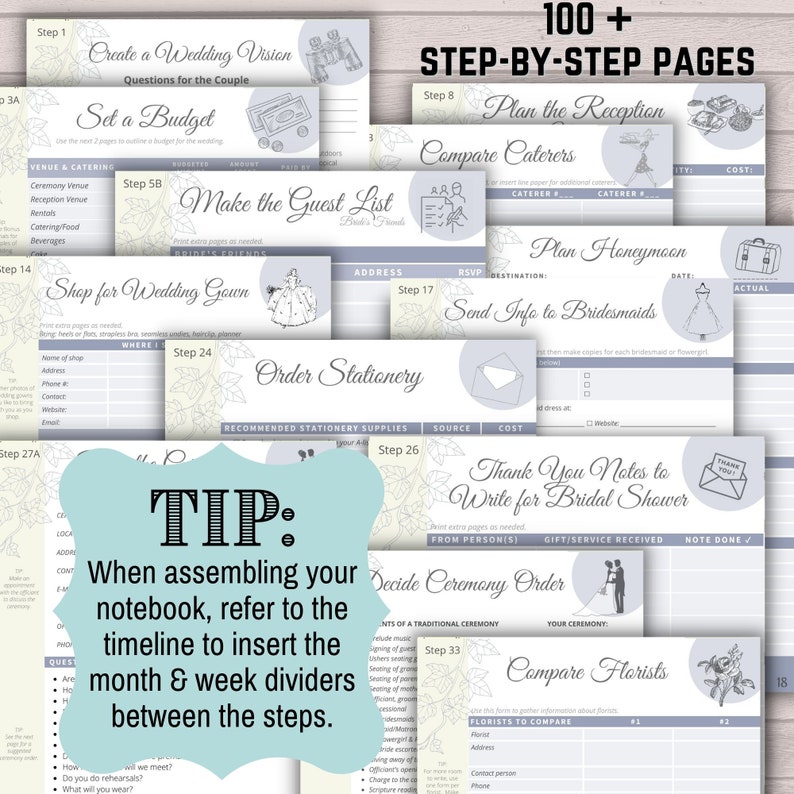 8-month Wedding Planner Printable Step-by-step Wedding Guide for Your ...