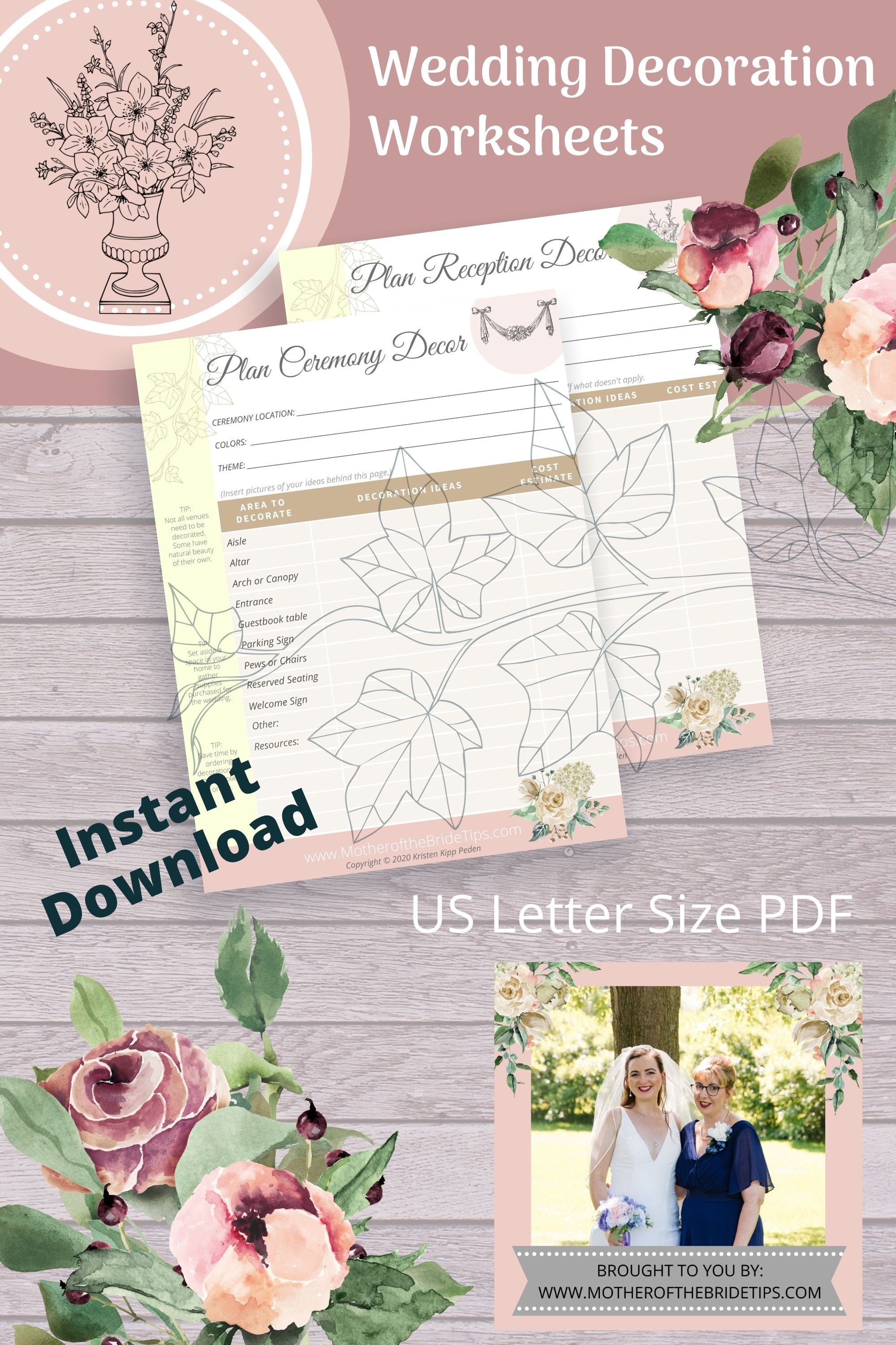 Wedding Decoration Worksheets/checklists for Your Wedding Planning ...