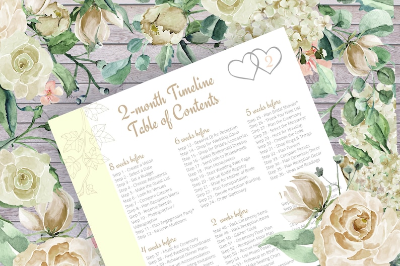 2-month Wedding Planner Printable / Wedding Planner Book / Wedding ...
