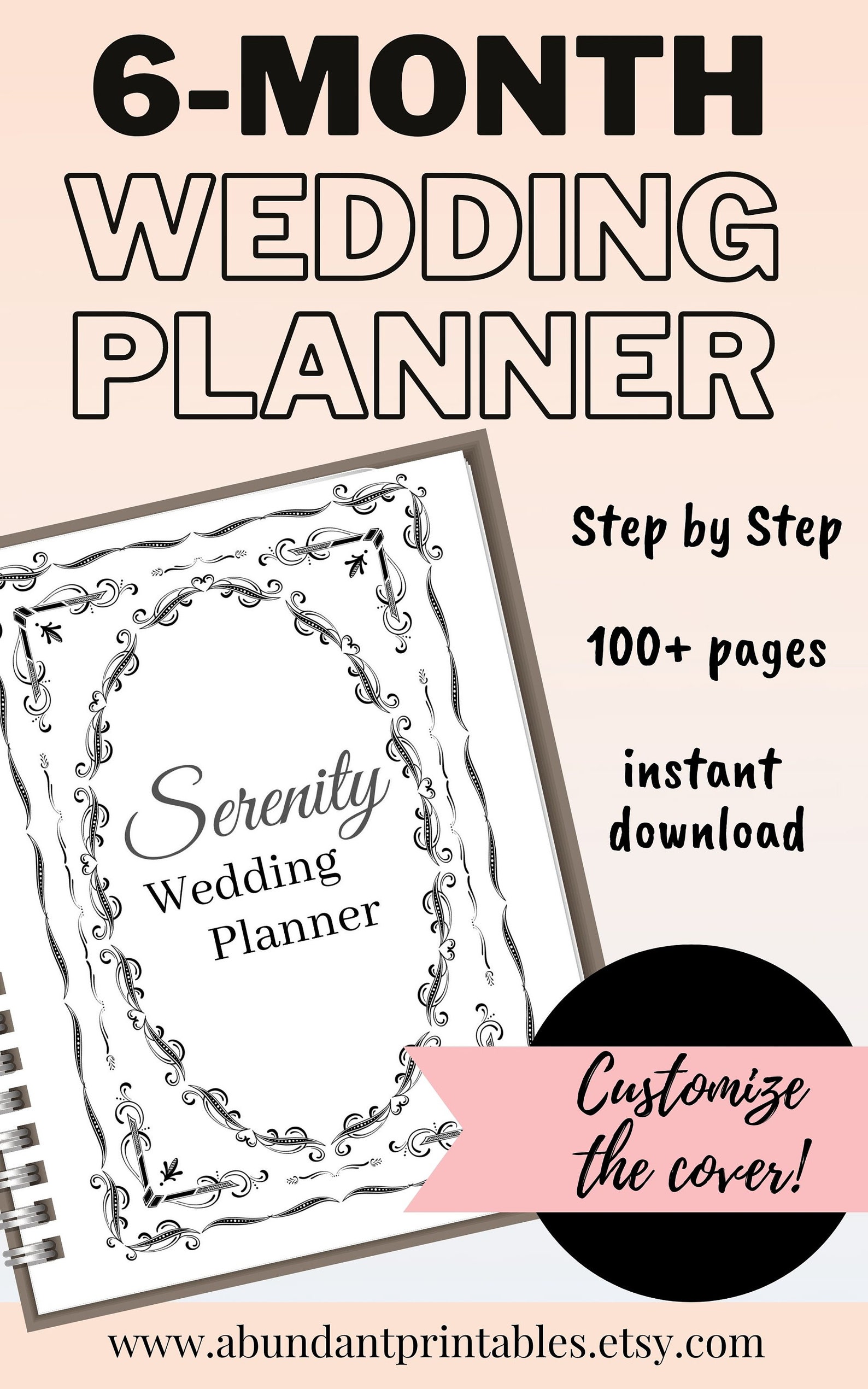 6-month Wedding Planning Binder Printable / Wedding Planner PDF / DIY ...
