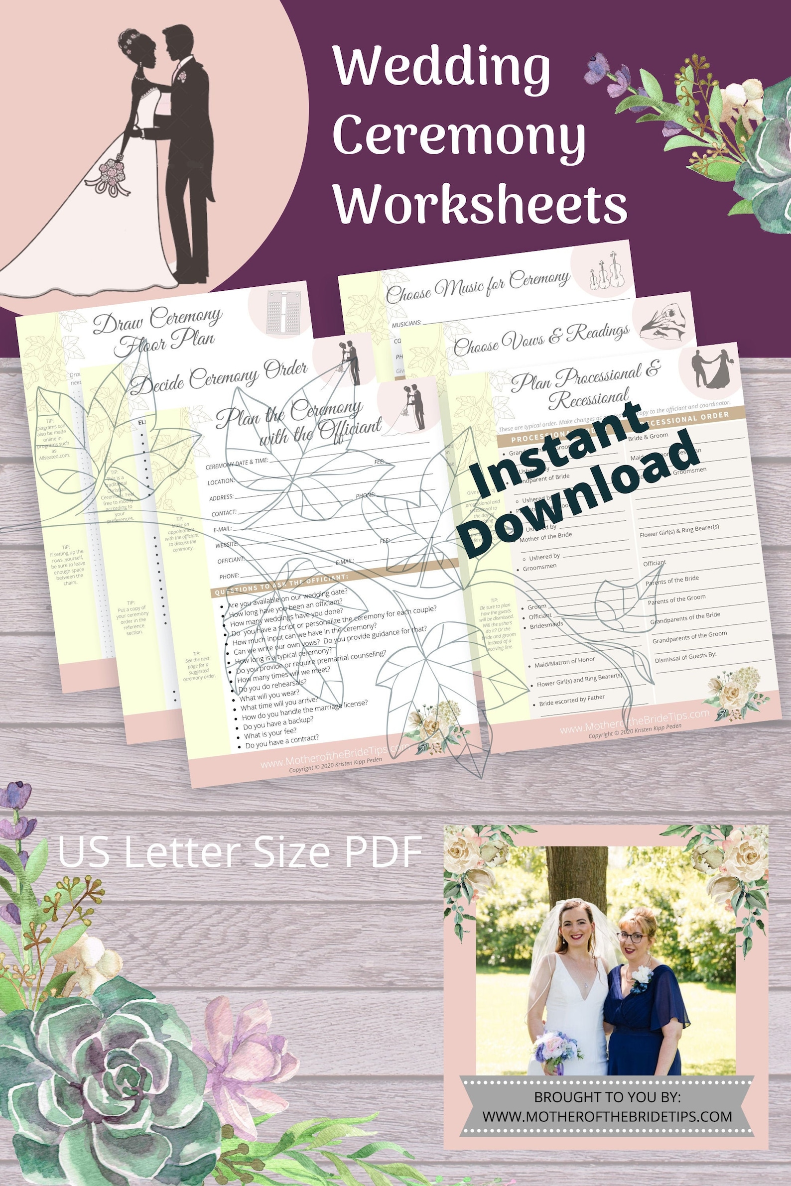 Wedding Ceremony Planning Worksheets - Wedding Ceremony Folder ...