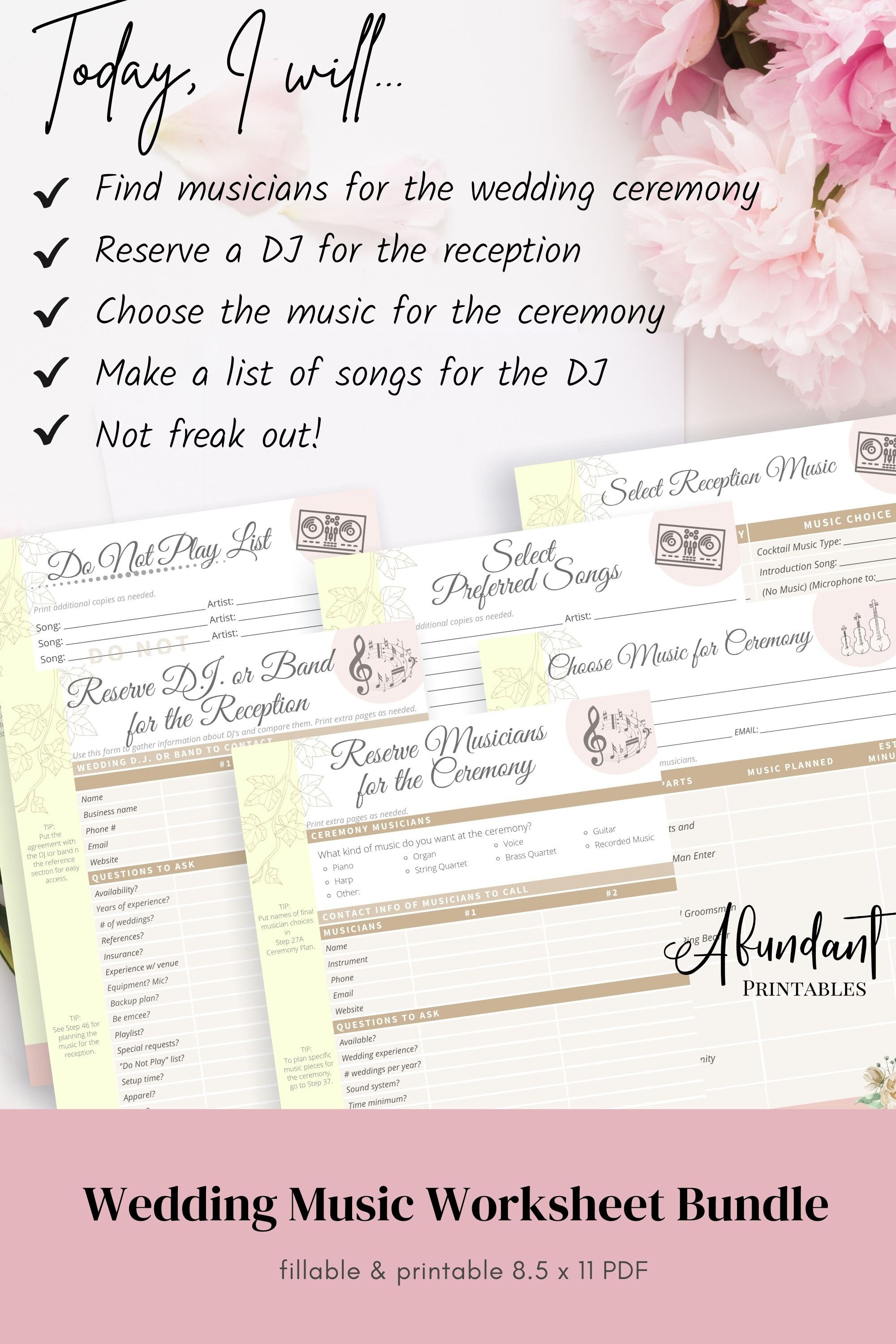 Wedding Music Checklist Bundle / Wedding Music Playlist / Wedding ...
