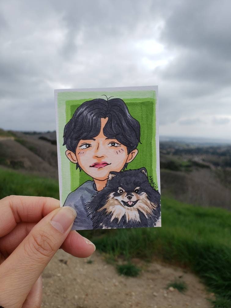 Personalized Trading Card With Copic Marker Background Color - Etsy