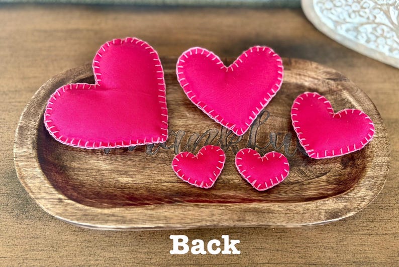 Hand-stitched Fabric Hearts, Pink Valentine's Decor - Etsy