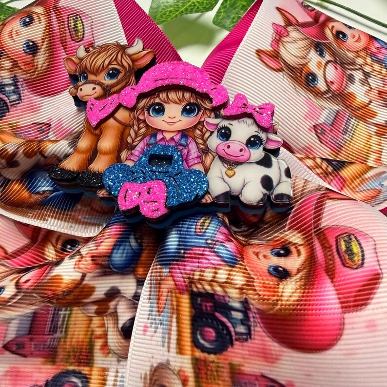 Farm Animals Hair Bow - Etsy