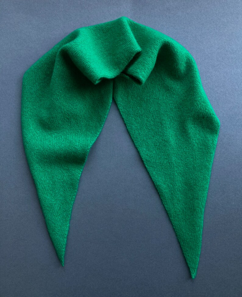 Emerald Green Neckerchief Lambswool Scarf - Ava - Etsy