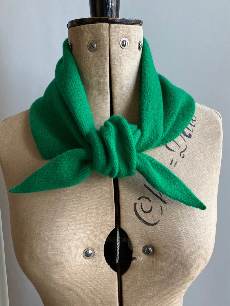 Emerald Green Neckerchief Lambswool Scarf - Ava - Etsy