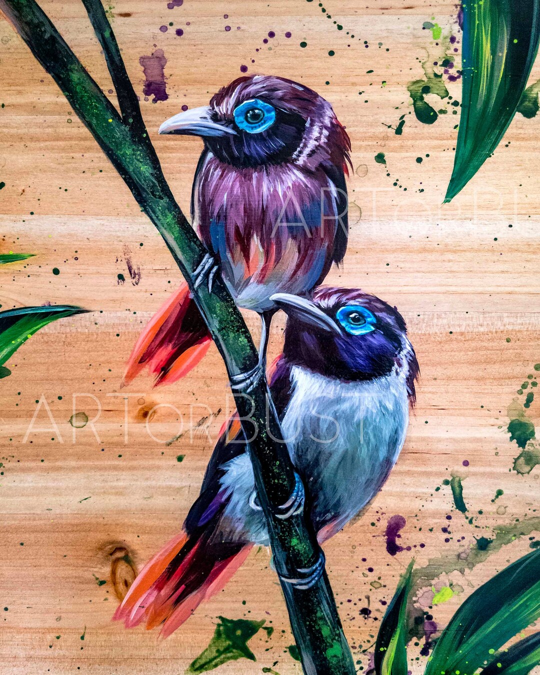 Visayan Soulmates Tropical Bird Art Visayan Broadbill - Etsy