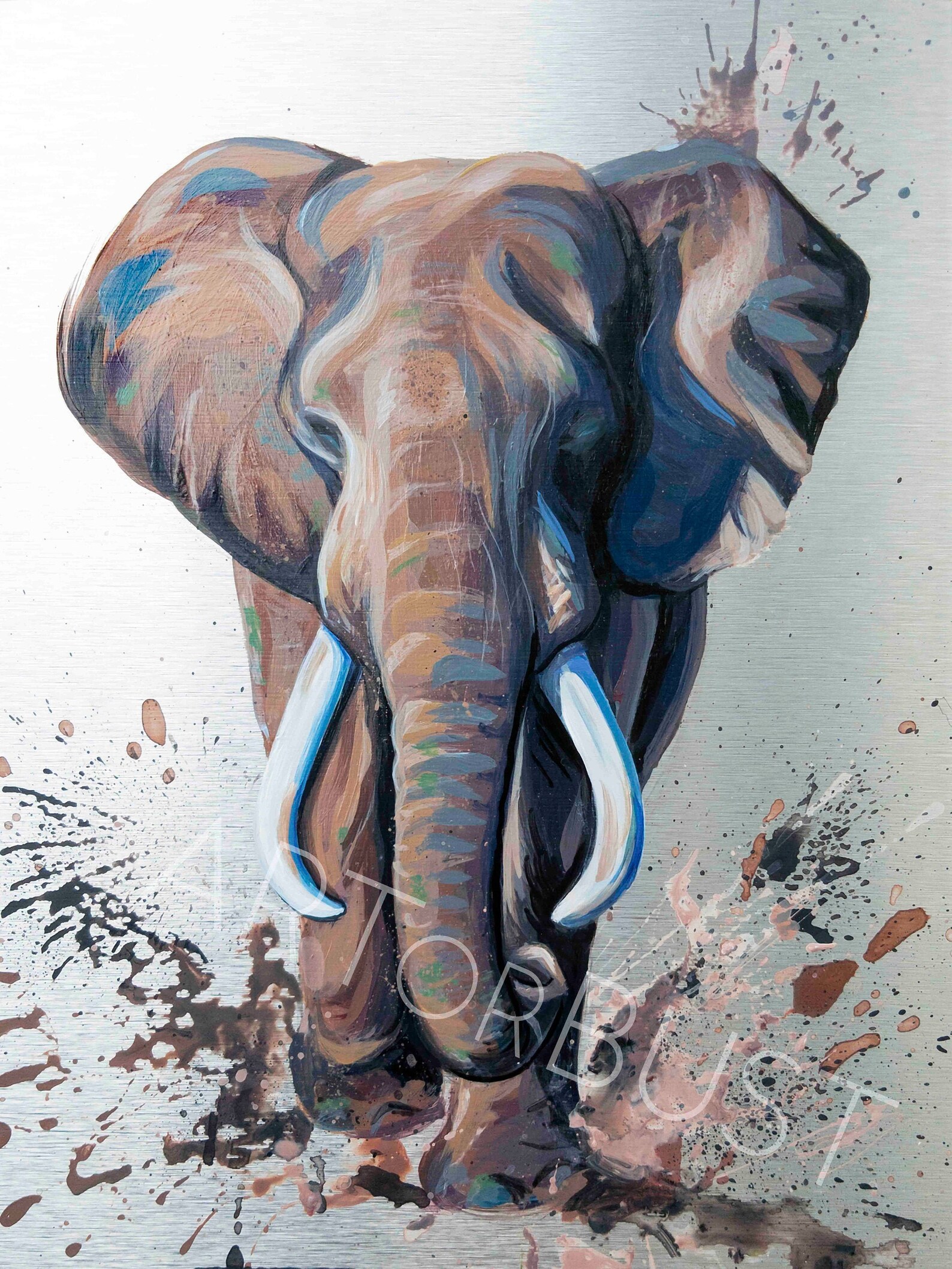 Charging Elephant Print, African Elephant Painting, Art Print - Etsy