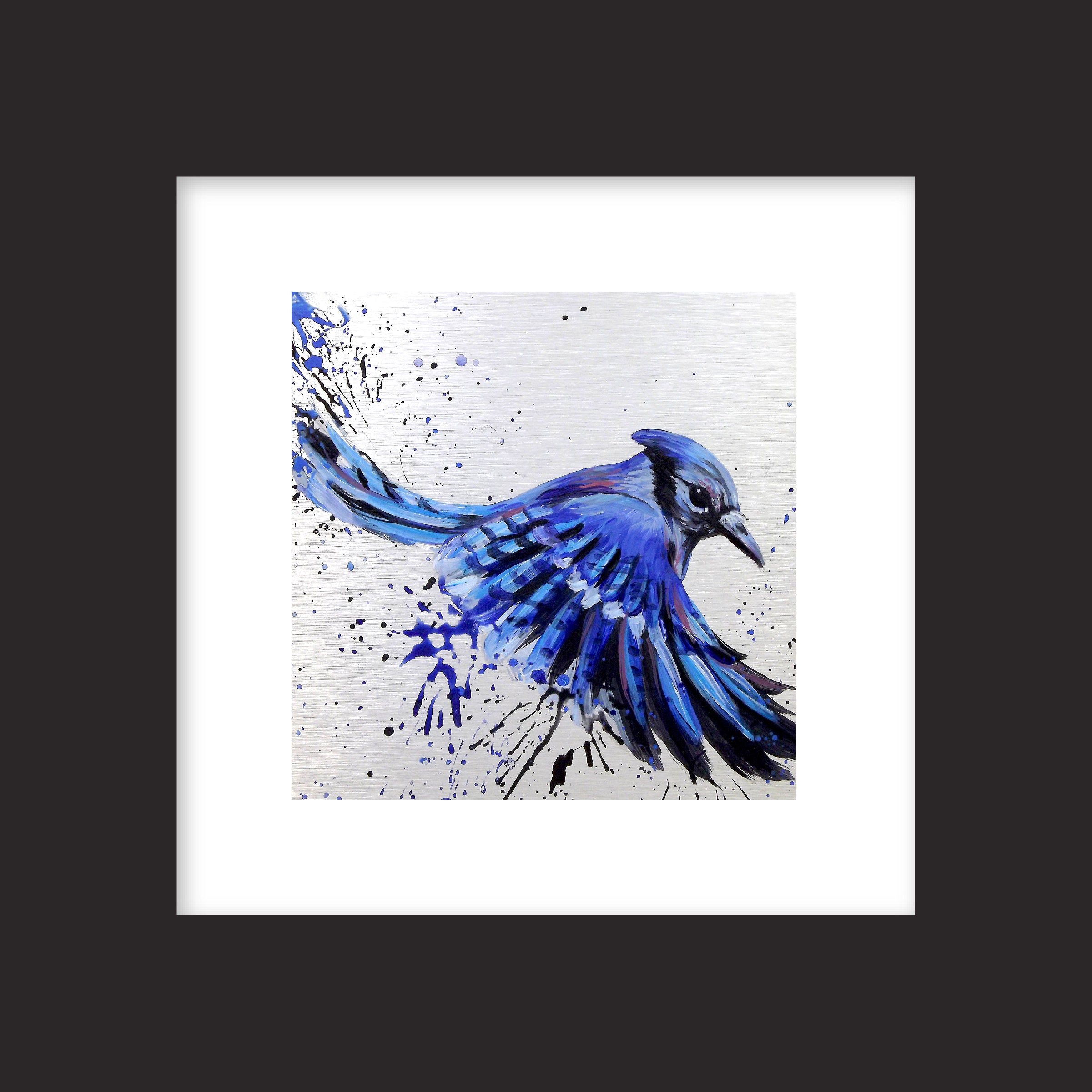 Blue Jay Fine Art Print Paint Splashes Blue Jay Painting | Etsy