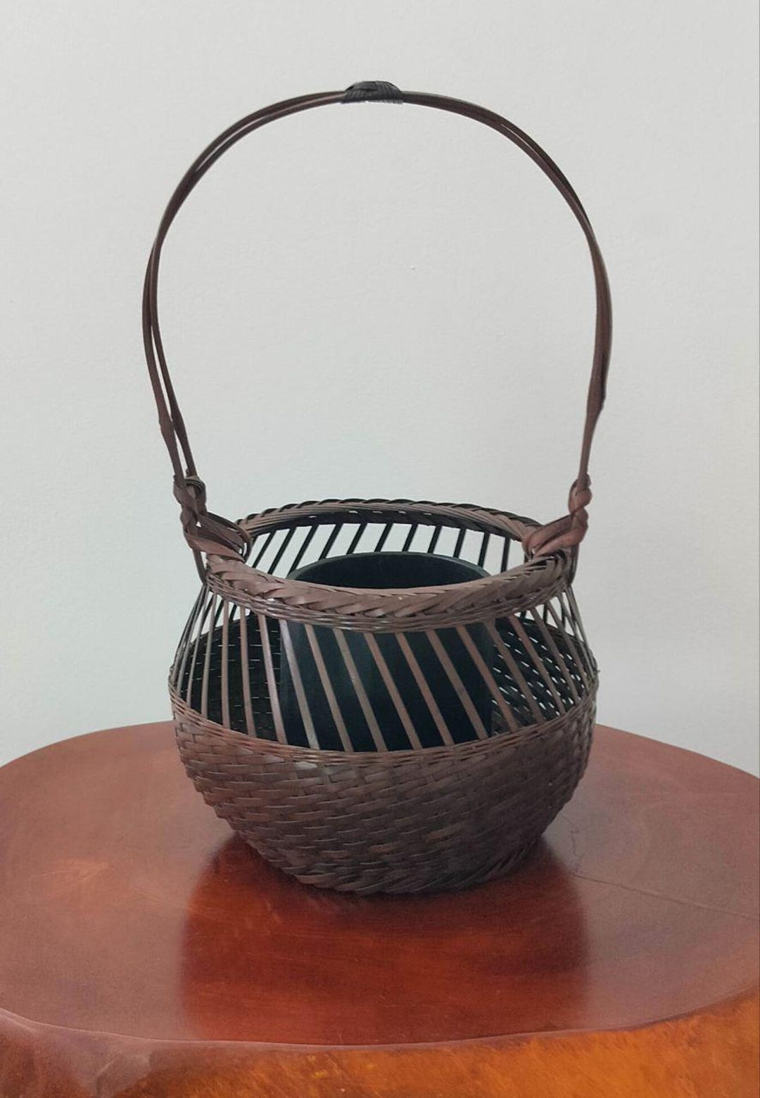 Vintage Suruga Sensuji Woven Bamboo Basket - Etsy