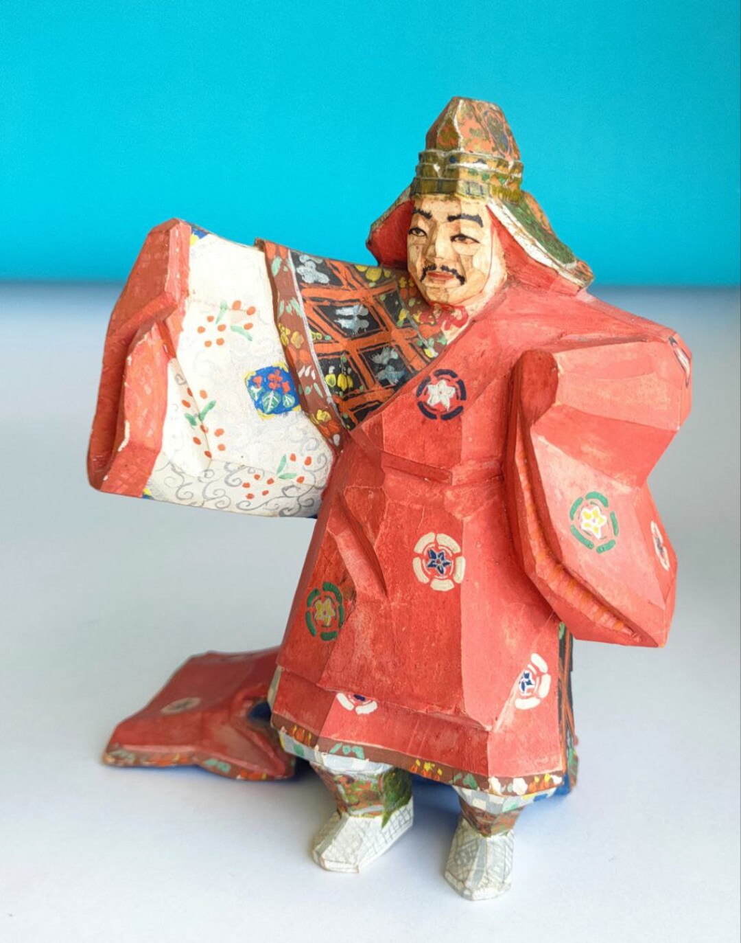 Vintage Japanese Hand Carved Samurai Figurine, Hand Painted - Etsy
