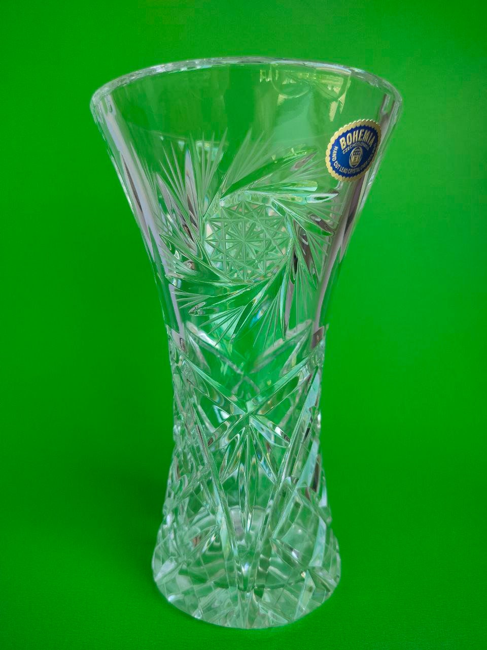 Vintage Bohemia Crystal Vase in Original Box, Hand Made, Hand Cut Lead ...