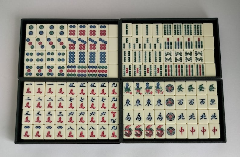 Japanese Mahjong Set Bamboo Back Tiles - Etsy