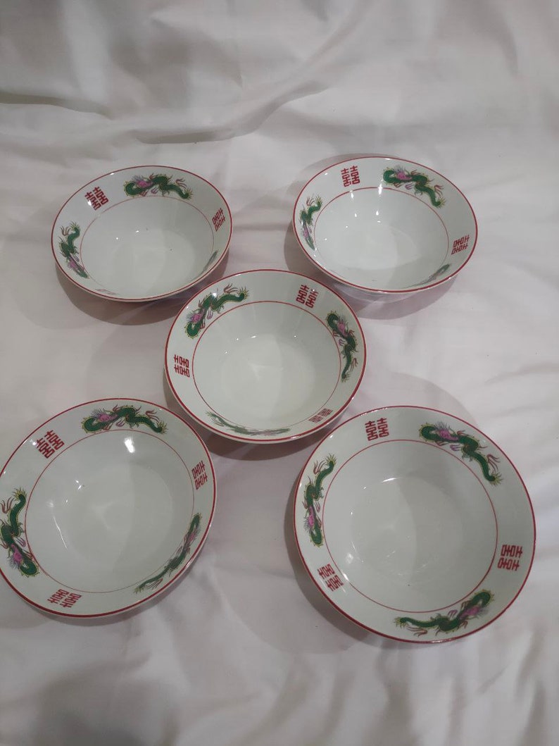 Authentic Japanese Rice Bowls Set of 5 Very Good Vintage - Etsy